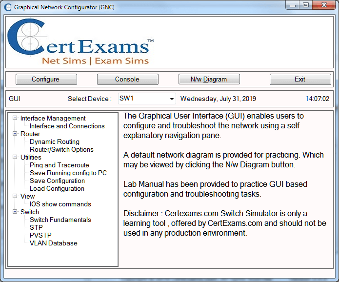 Cert-Ex™ Switch Network Simulator for Juniper/Cisco Download